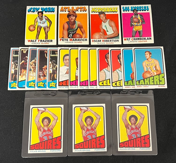 Three Dr. J 1972 Topps Rookie Cards Highlight the Zionsville Collection