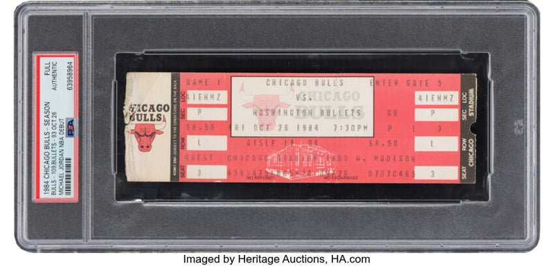 Michael Jordan NBA Chicago Bulls Debut Ticket Sold for $468,000