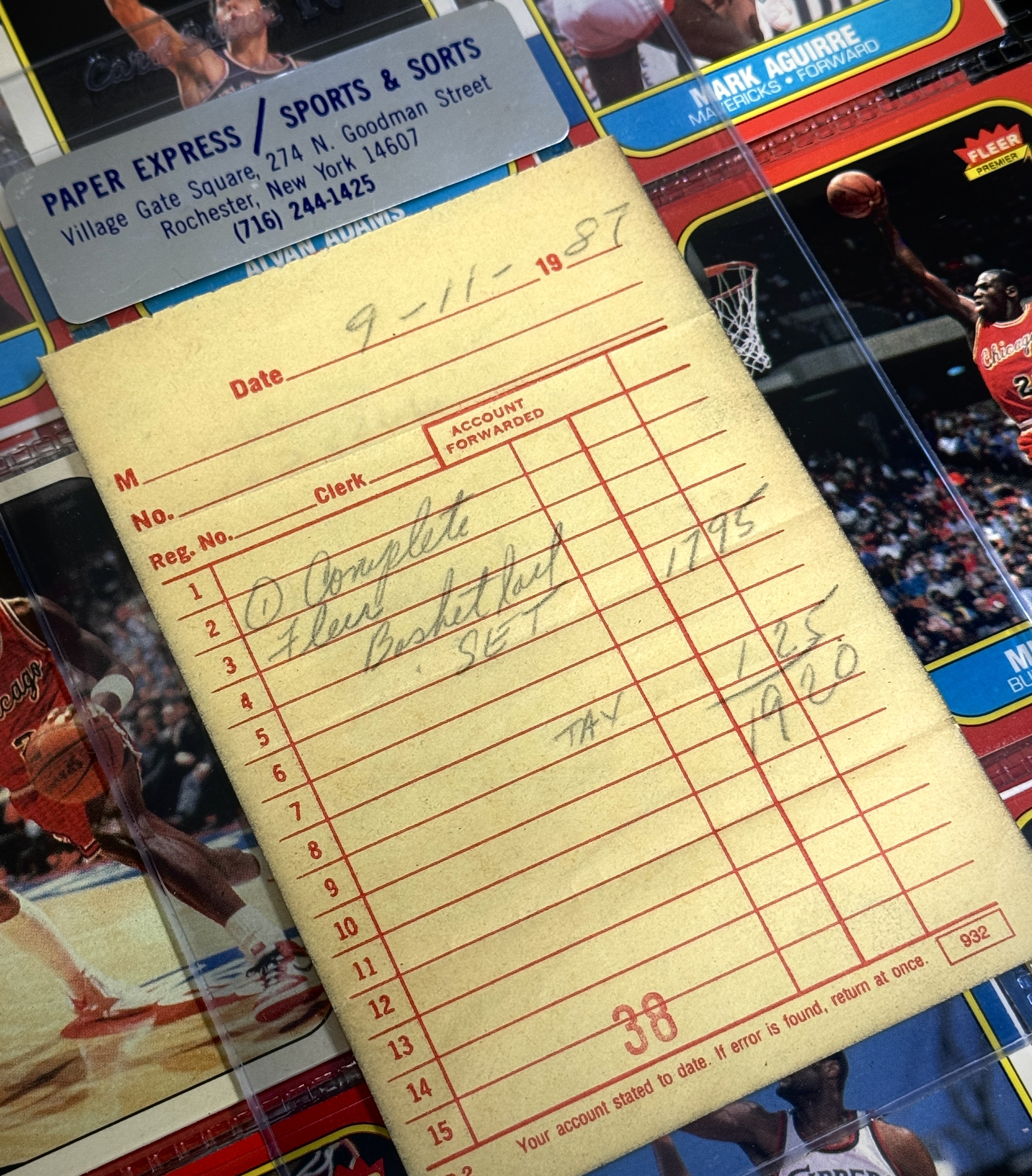 1986 Fleer Basketball Complete Set with Original Receipt Purchased